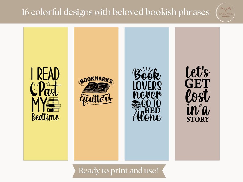 16 Printable Quote Bookmarks Digital Download | Funny Book Lover ...