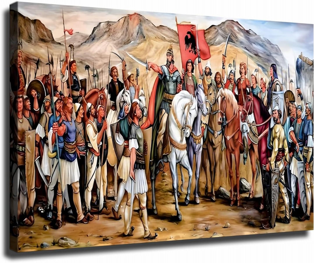 Skanderbeg Canvas Print, Albanian National Hero Portrait, Balkan Decor ...