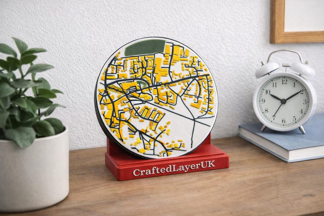 Custom 3D Printed Location Map – Personalized Home Decor (150mm, UK ...