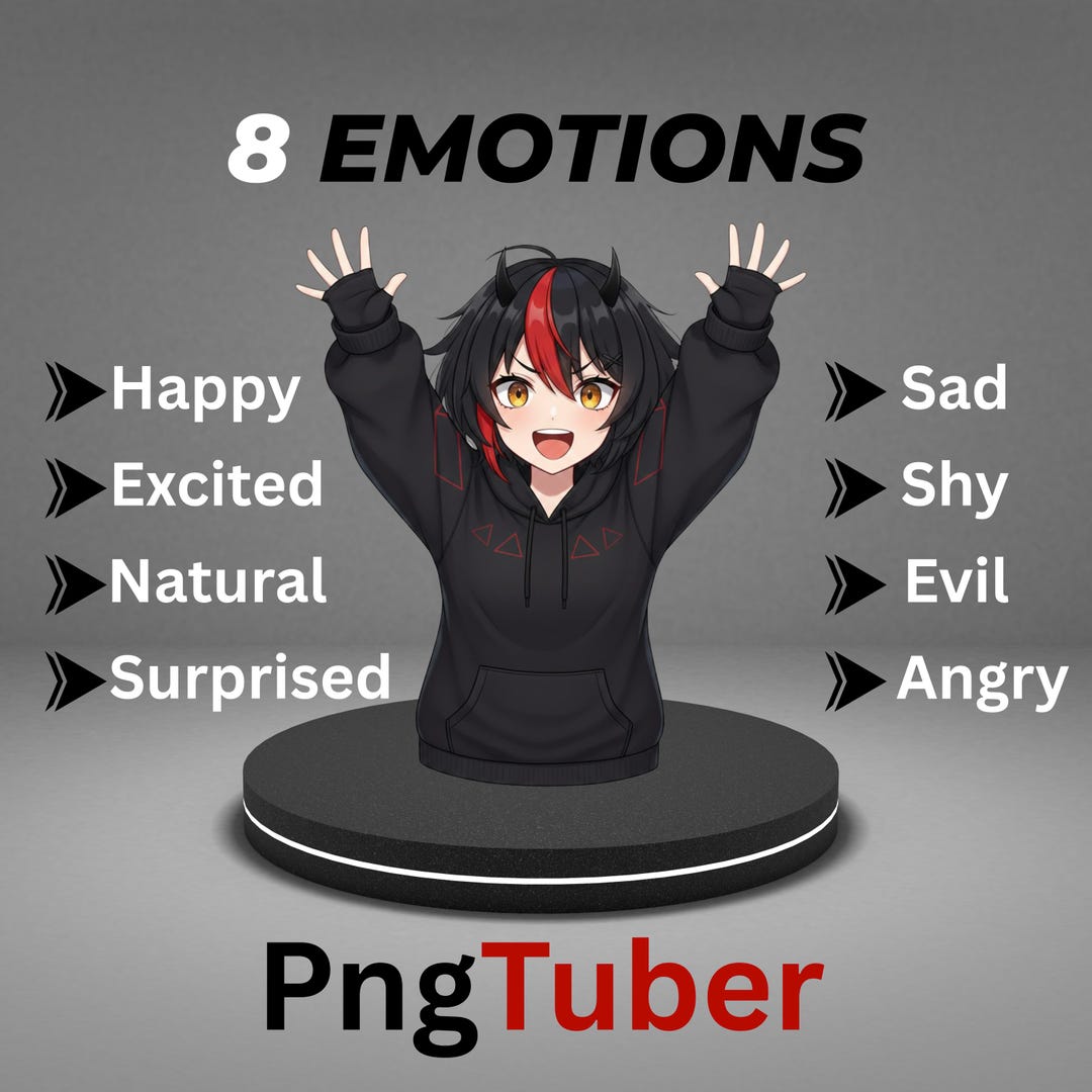 Male PNG Tuber Avatar | 8 Emotions, VEADO Mini Setup (digital Download ...
