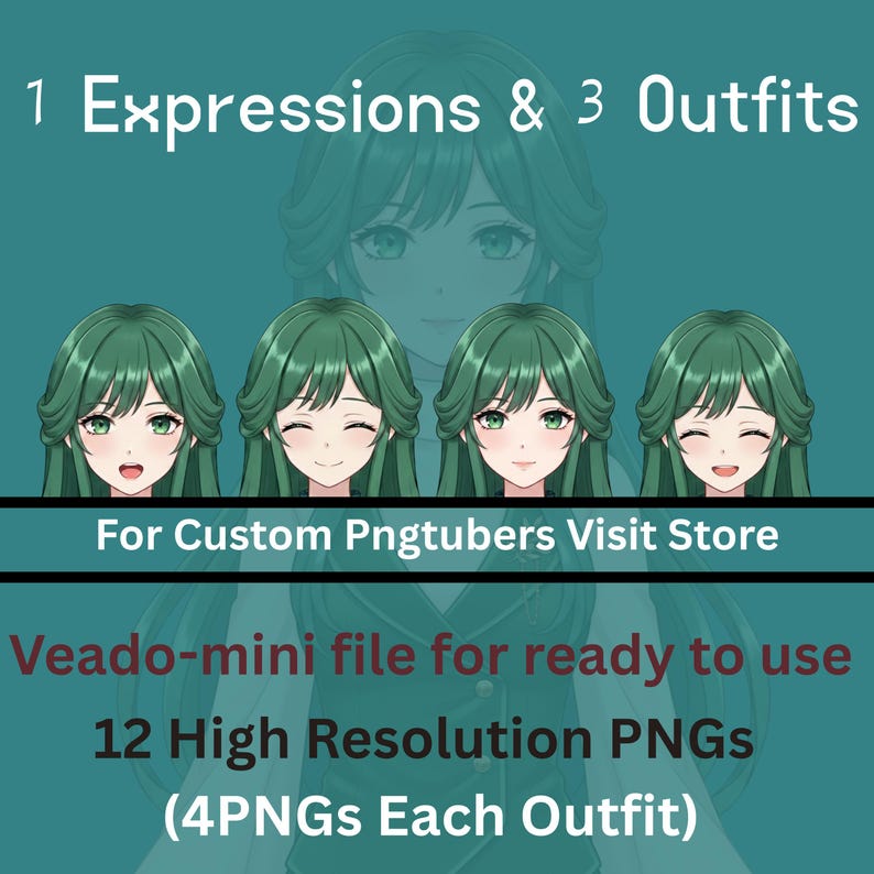 Female Pngtuber Model | Free Pngtuber| 3 Outfits, Ready-to-use ...