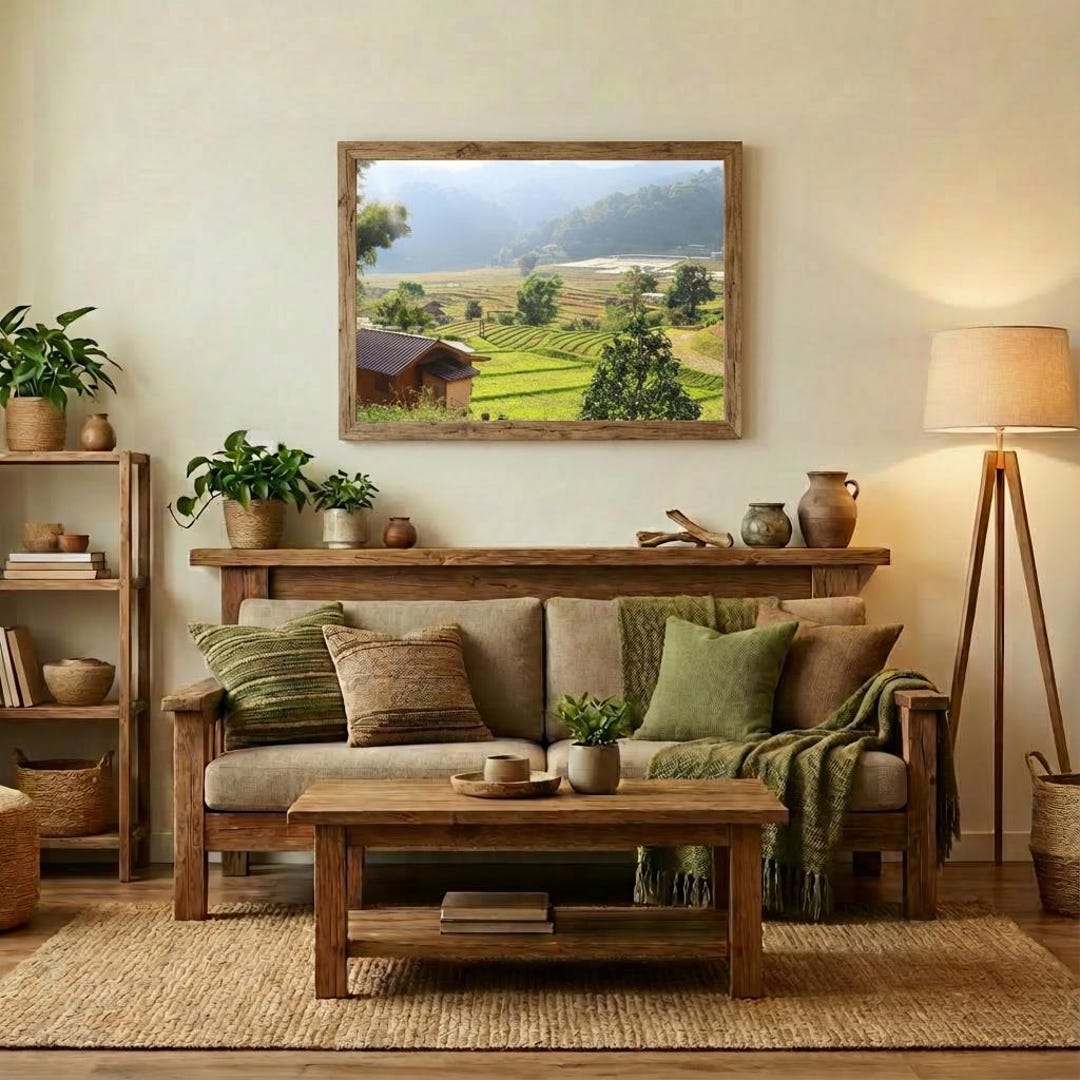 Thai Village - Minimal Landscape Printable Wall Art, Home Decor, Easy ...