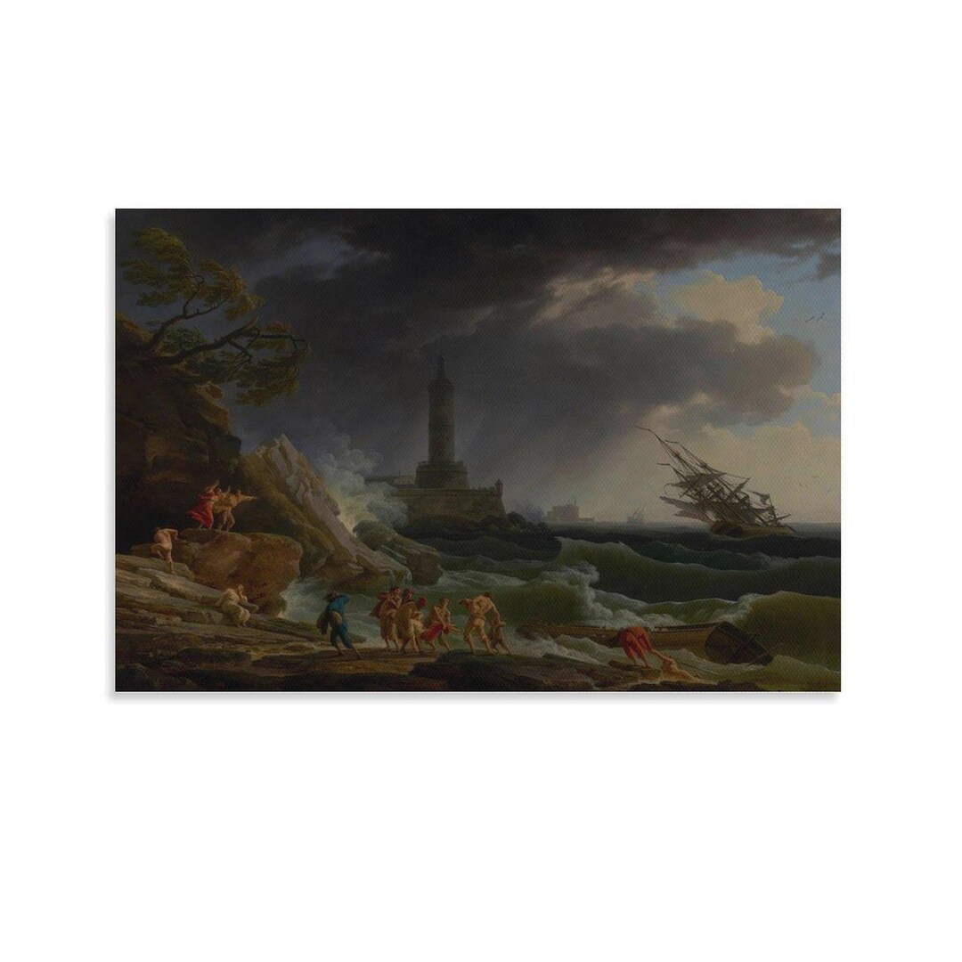 Claude Joseph Vernet the Storm on the Mediterranean Coast Home Wall ...
