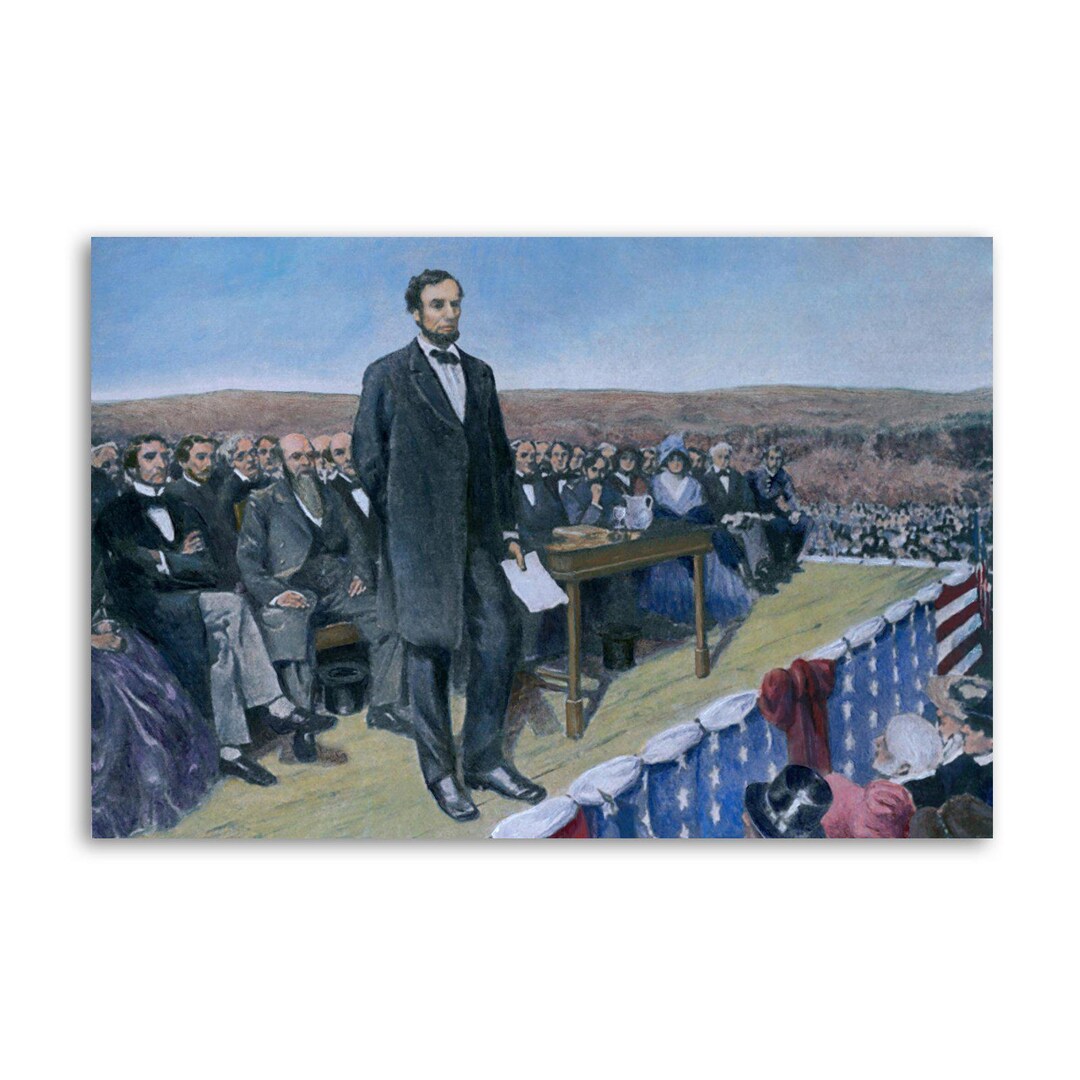 President Lincoln's Gettysburg Address Poster Home Wall Decoration Art ...