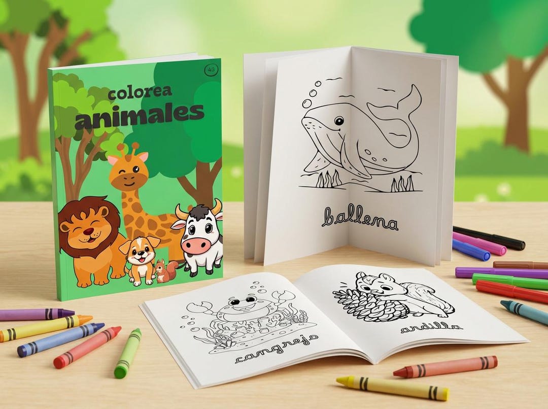 Animal Coloring Book – Learn and Have Fun - Etsy
