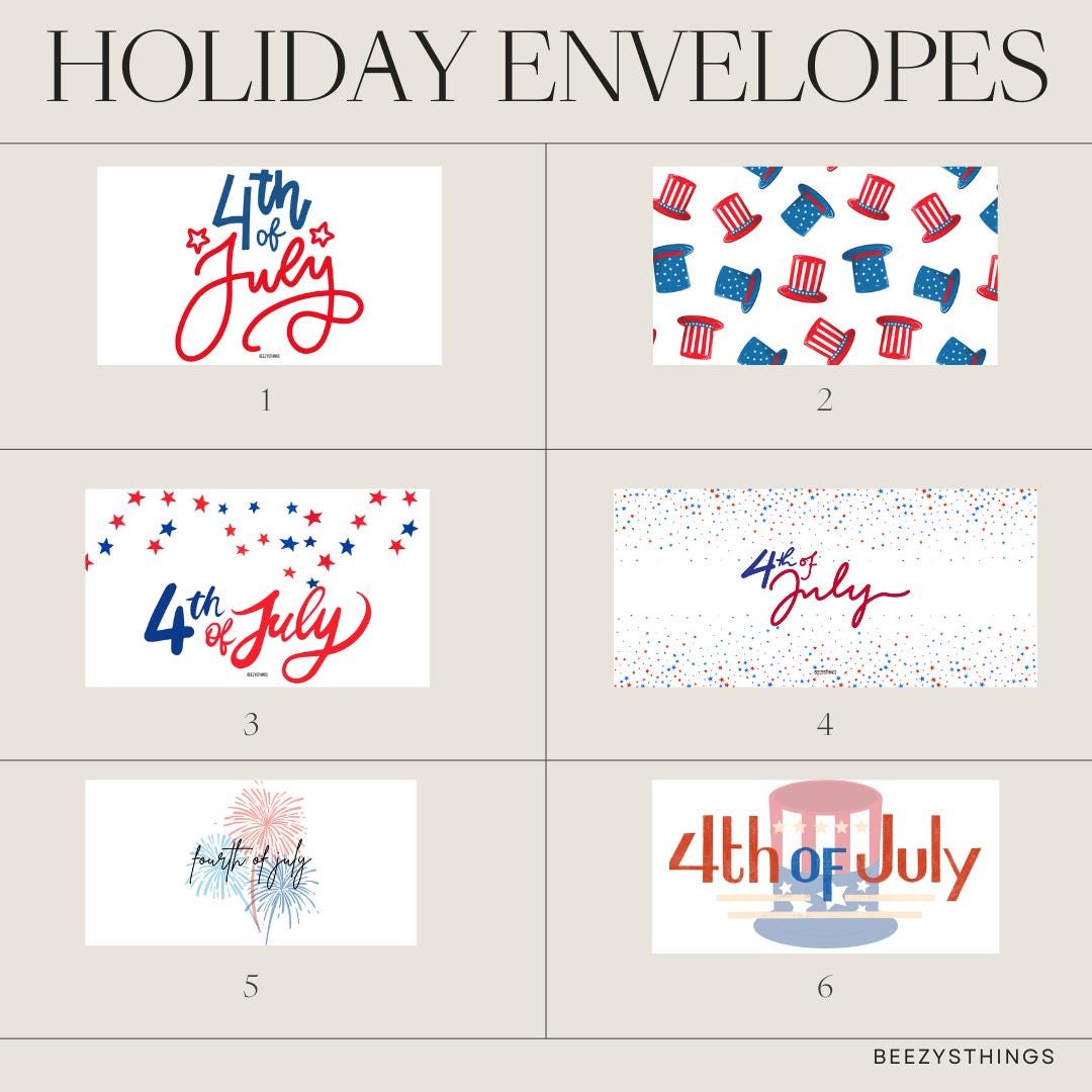 Fourth of July Matte Vellum Holiday Envelopes - Etsy