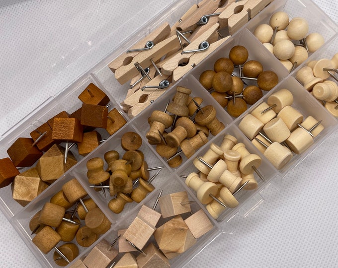 Wooden Push Pins - Etsy