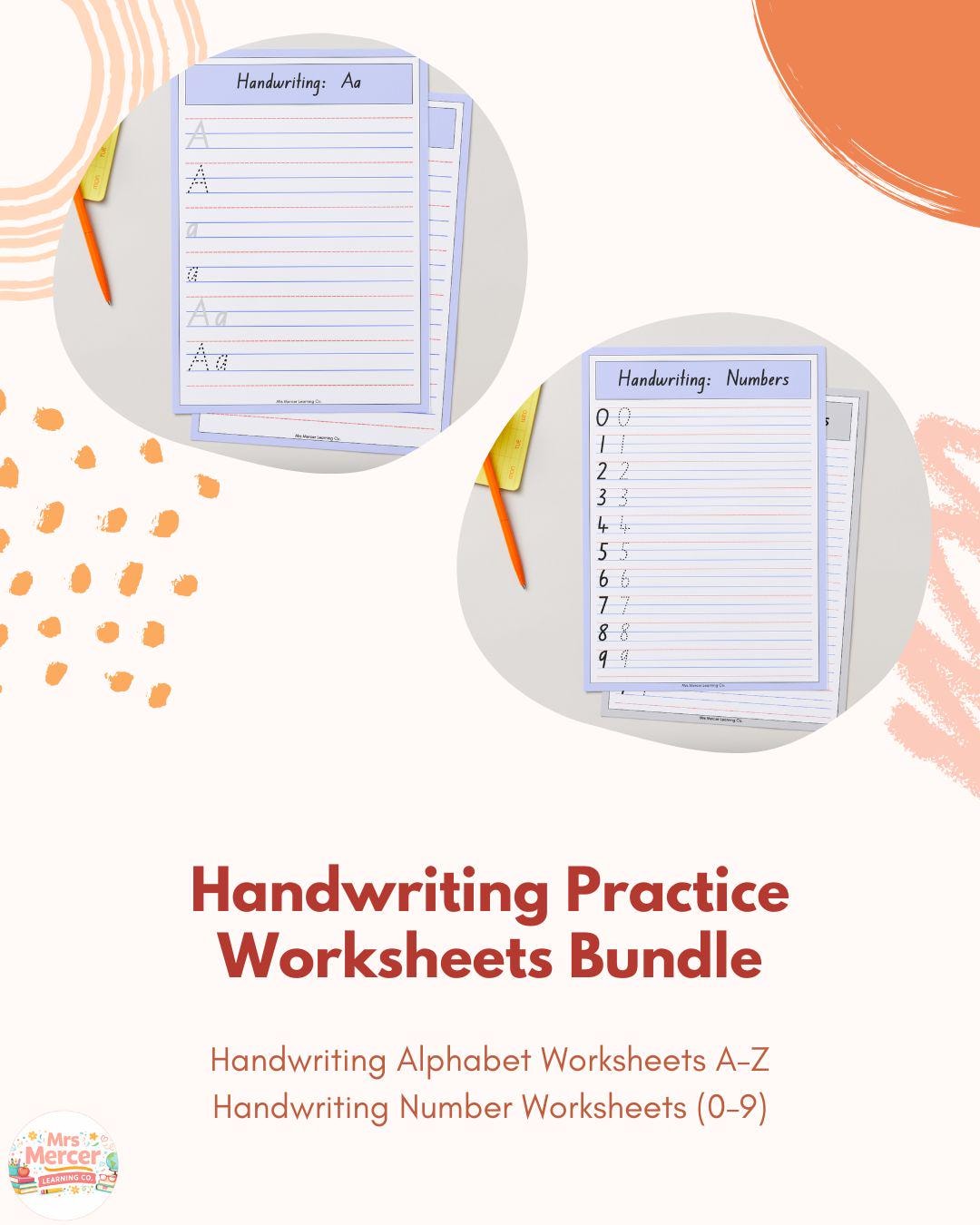Alphabet & Number Handwriting Bundle | Printable Writing Practice for ...