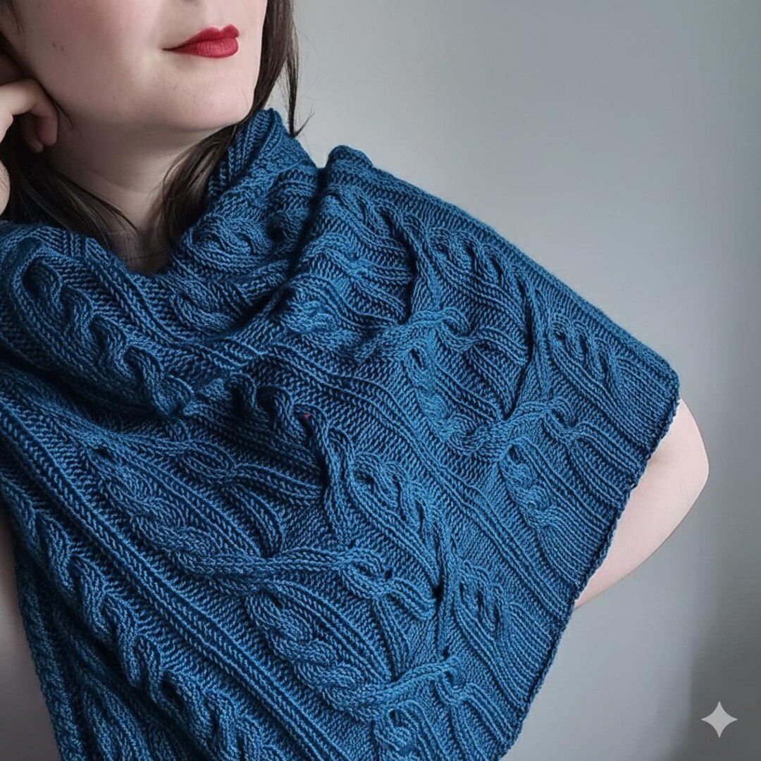 Cable Knit Shawl Pattern, Winter Wrap Tutorial (PDF Pattern) - Etsy
