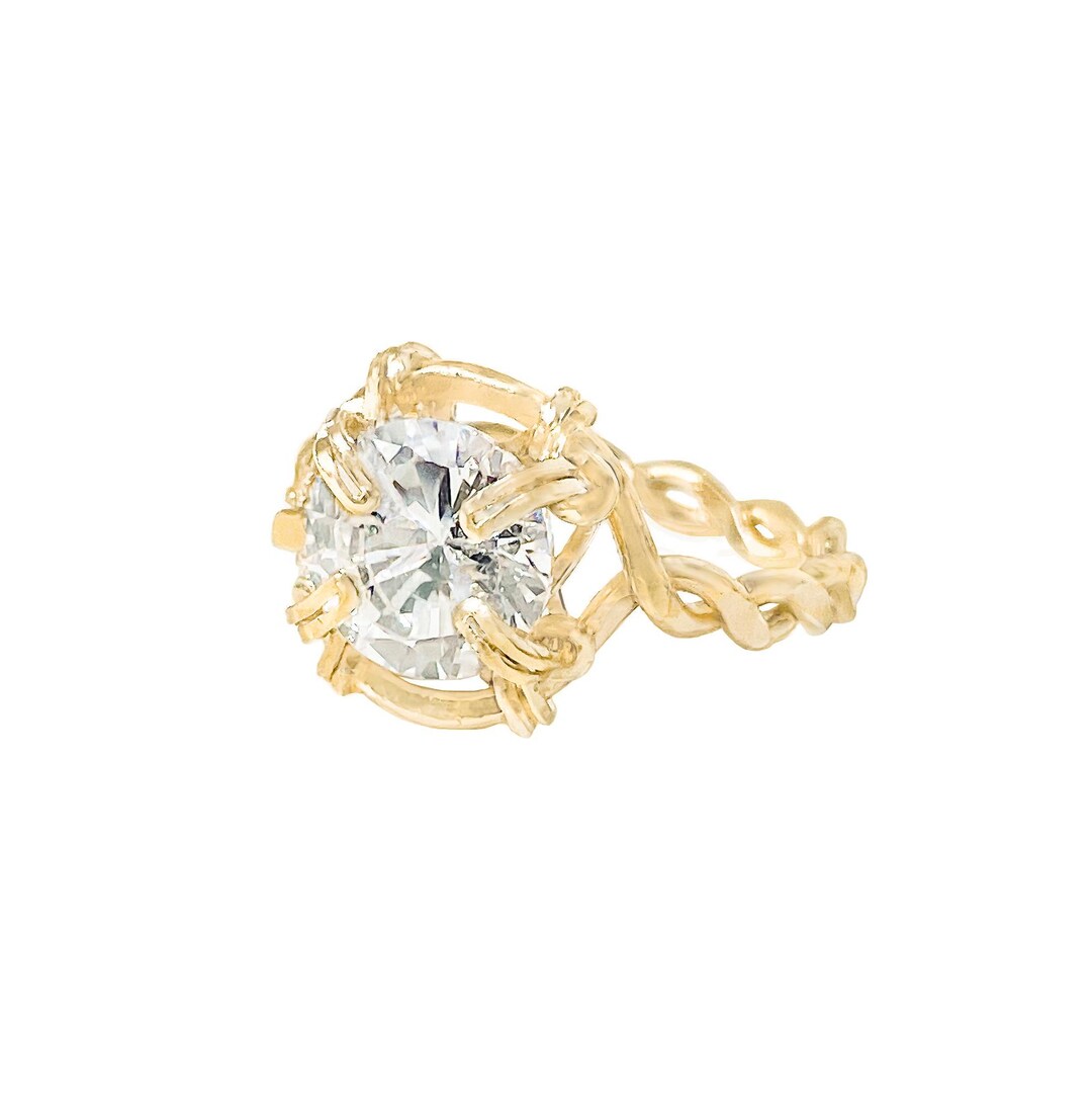 Fake Engagement Ring, April Birthstone Ring, Simulated Diamond Ring ...