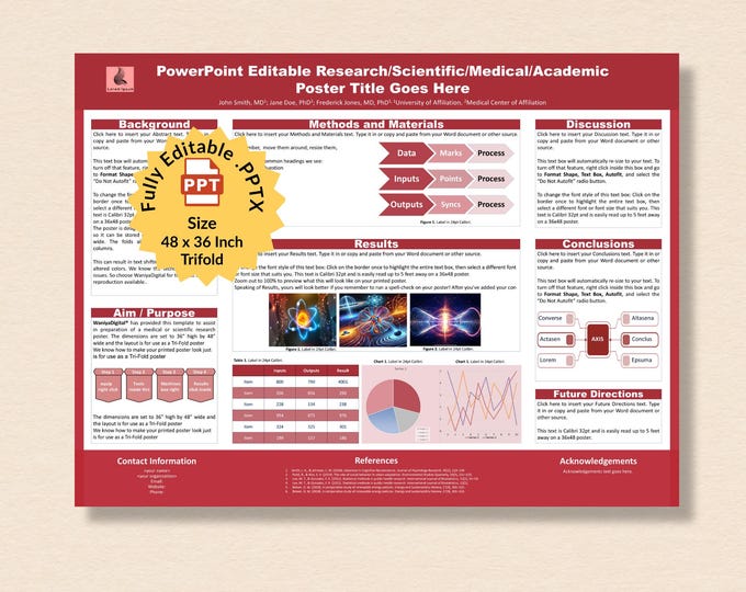 Academic Research Poster Template A0 | Editable Powerpoint Scientific ...