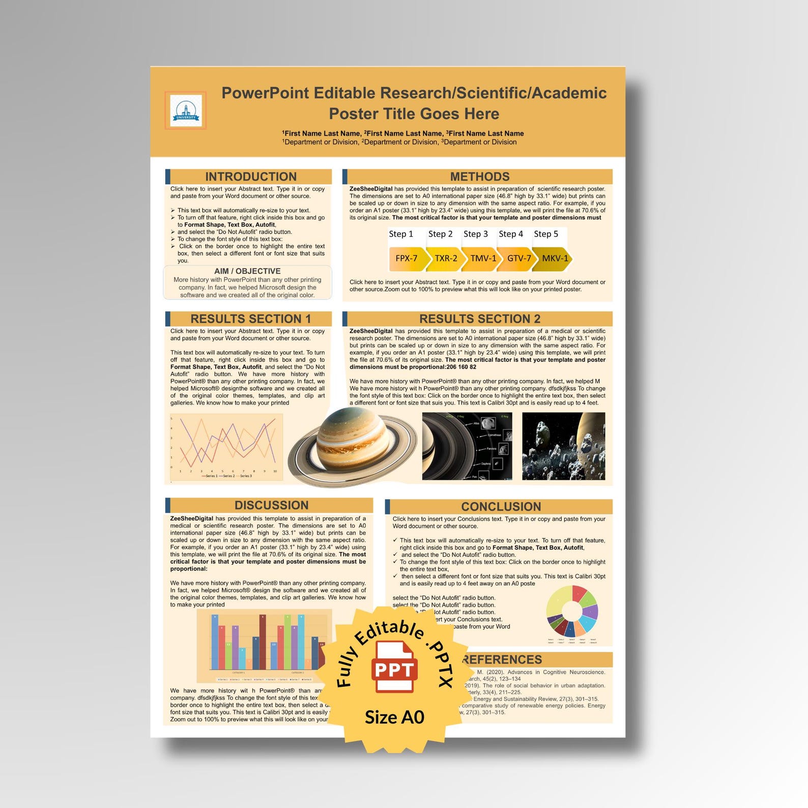 Scientific Poster Template A0 | Editable Powerpoint for Academic ...