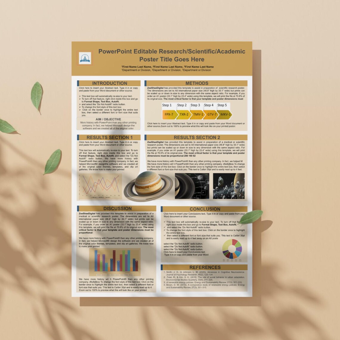 Scientific Poster Template A0 | Editable Powerpoint for Academic ...