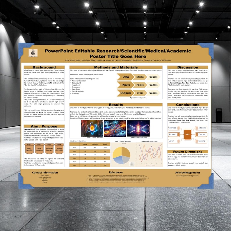 Scientific Conference Poster Template A0 | Editable Powerpoint Academic Research Poster - Etsy