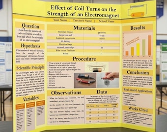 Editable Science Fair Poster Template | Trifold Display Board 48x36 ...