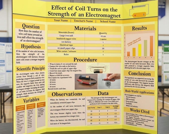 Editable Science Fair Poster Template | Trifold Display Board 48x36 ...
