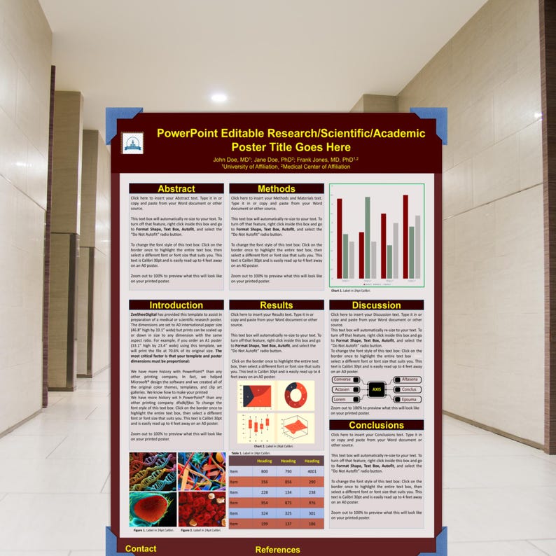 Editable A0 Research Poster Template | Scientific Conference Powerpoint ...