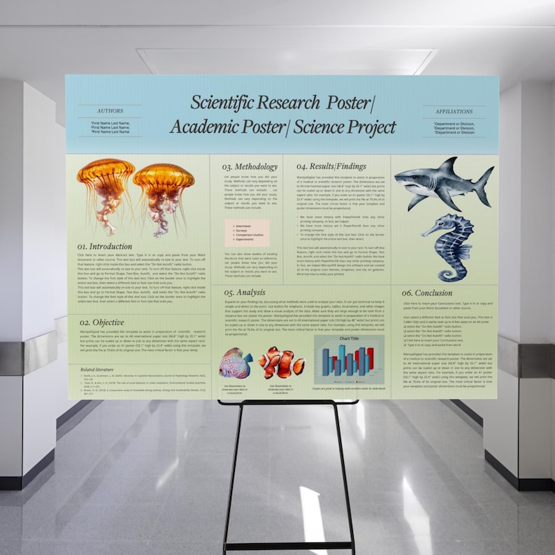Editable Science Fair Poster Template | 48x36 Inch Powerpoint (digital ...