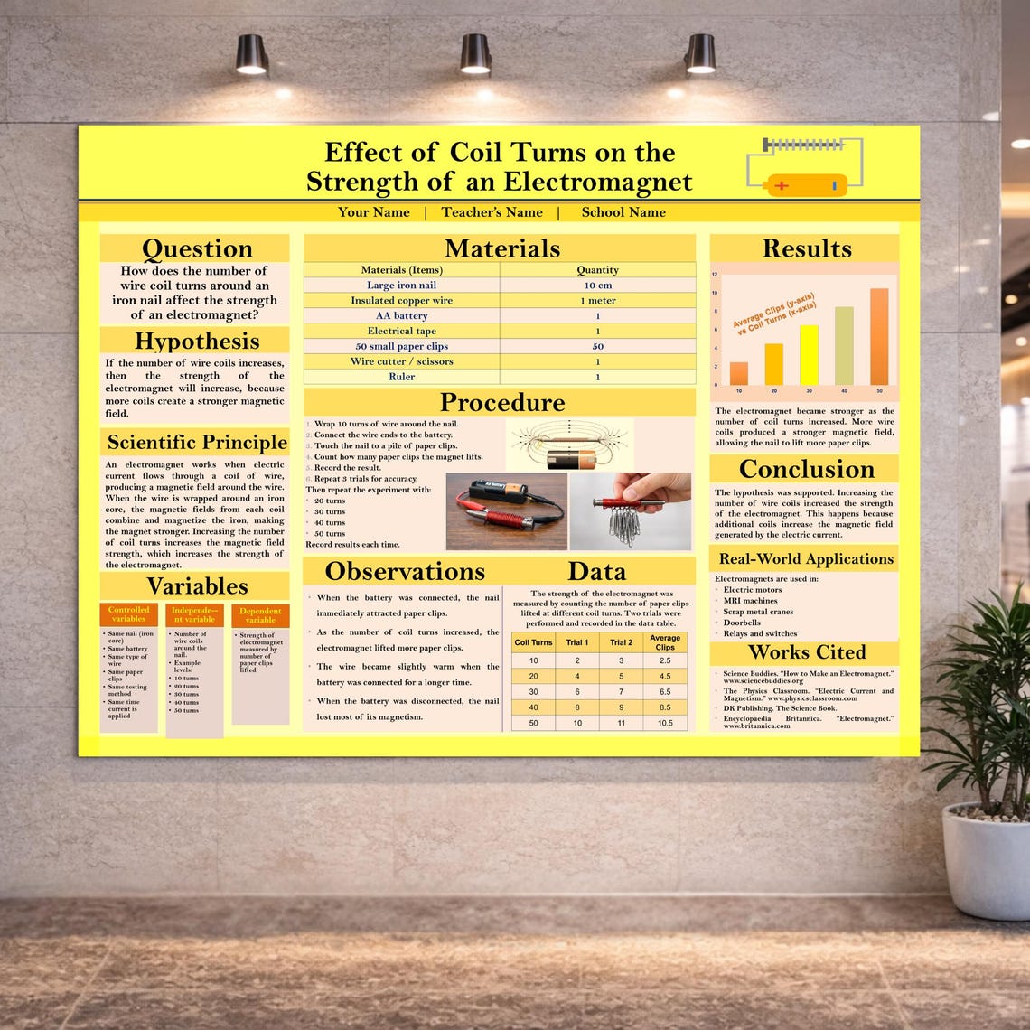 Editable Science Fair Poster Template | Trifold Display Board 48x36 ...