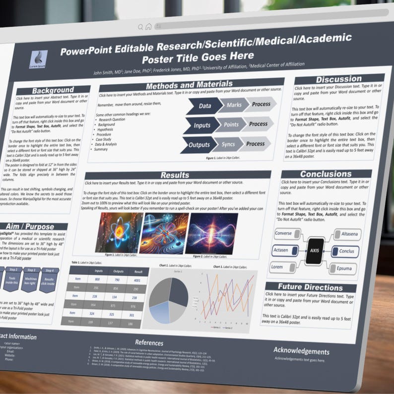 Scientific Research Poster Template A0 | Editable Powerpoint Academic ...