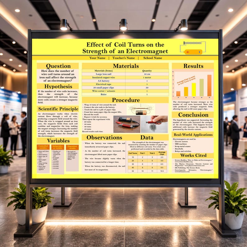 Editable Science Fair Poster Template | Trifold Display Board 48x36 ...