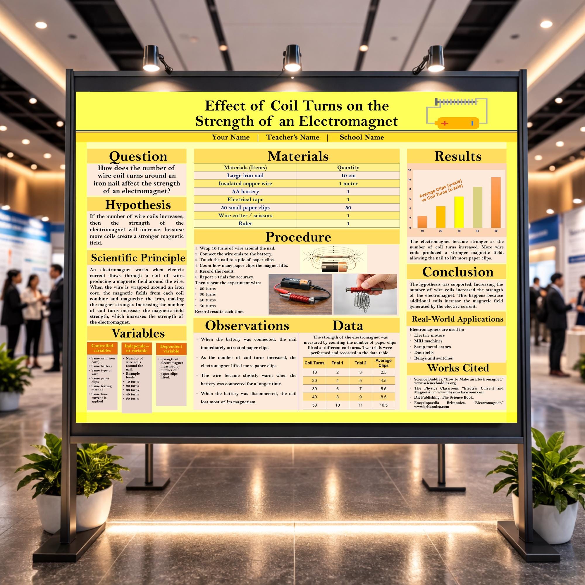 Editable Science Fair Poster Template | Trifold Display Board 48x36 ...