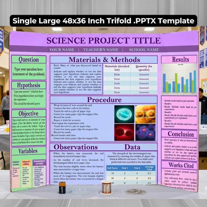 Science Fair Trifold Template - Etsy