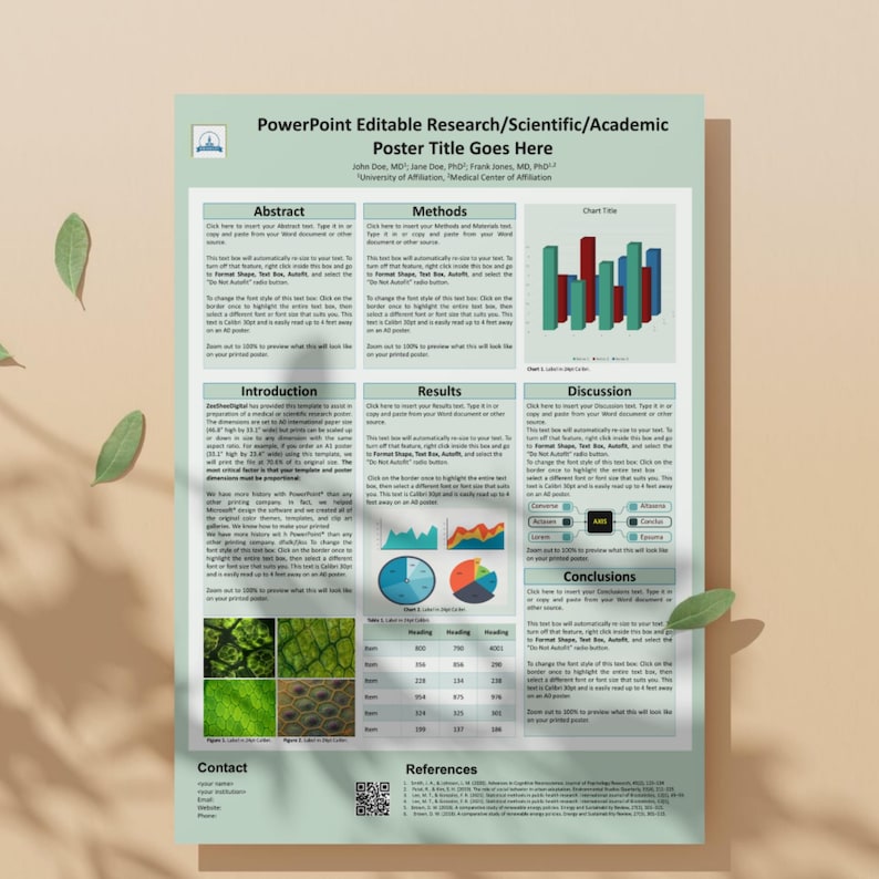 Scientific Poster Template A0 Powerpoint | Editable Academic Research ...