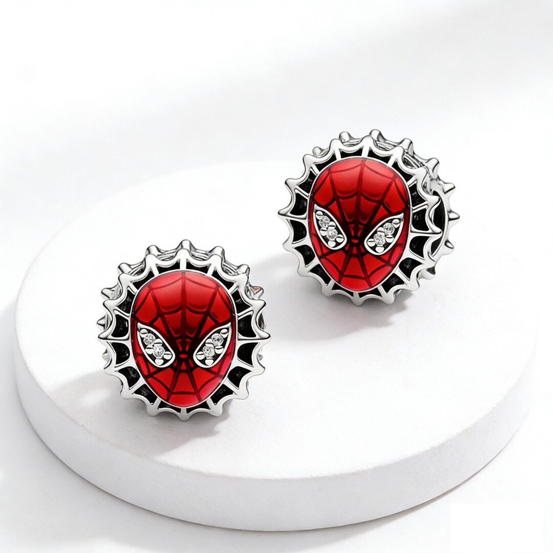 Marvel Spider-man Pendant Charm, Pandora-compatible Bead, Handmade Bead ...