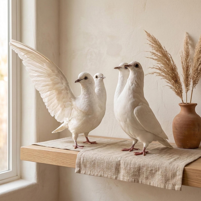 Two Headed Taxidermy White Pigeon - Ethically Sourced | Magic Prop Dove ...