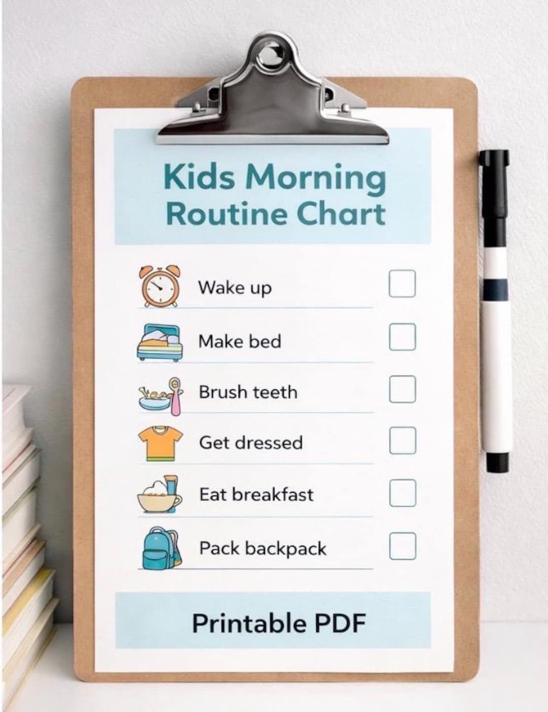 Kids Morning Routine Chart Printable Daily Routine for Toddlers and ...