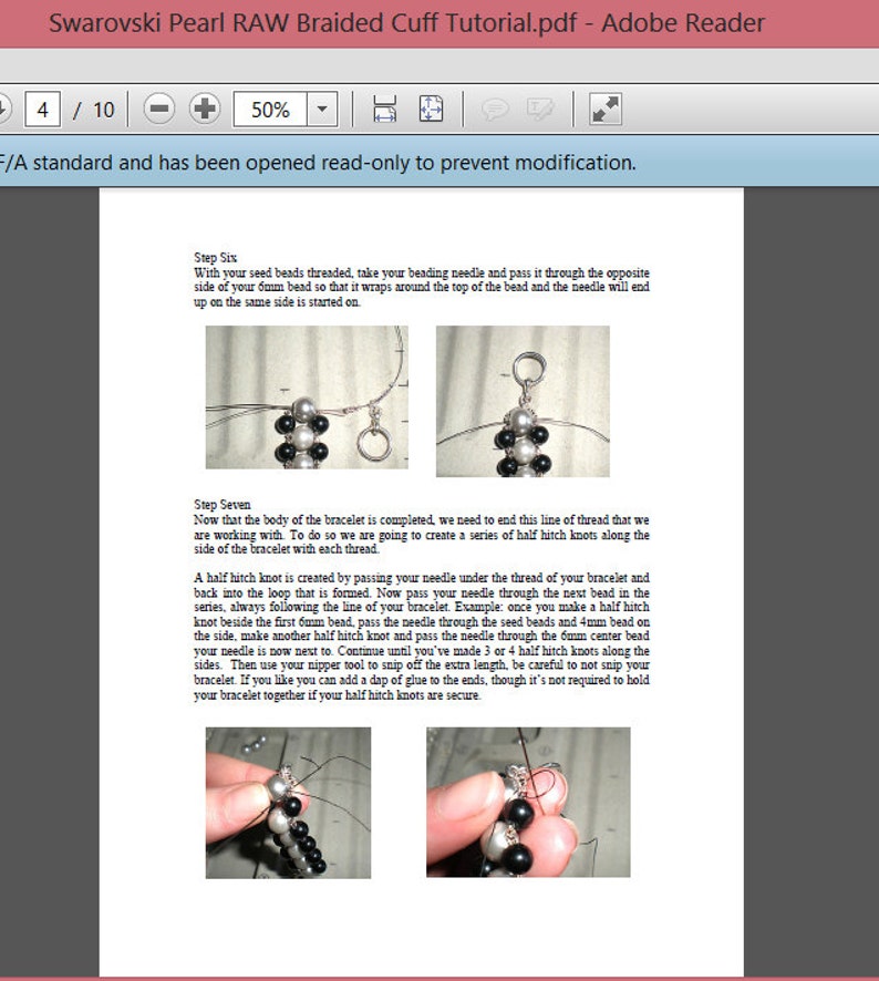 Tutorial PDF Right Angle Weave Swarovski Pearl Braided Cuff Bangle ...