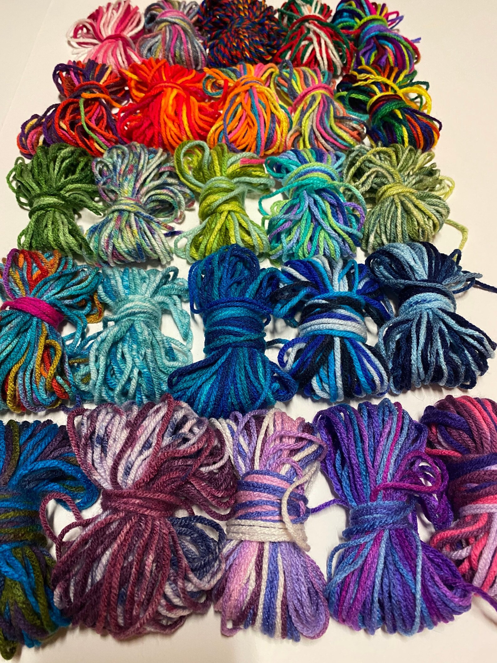 Acrylic Scrap Yarn in Multi Variegated Prints for Crafts - Etsy