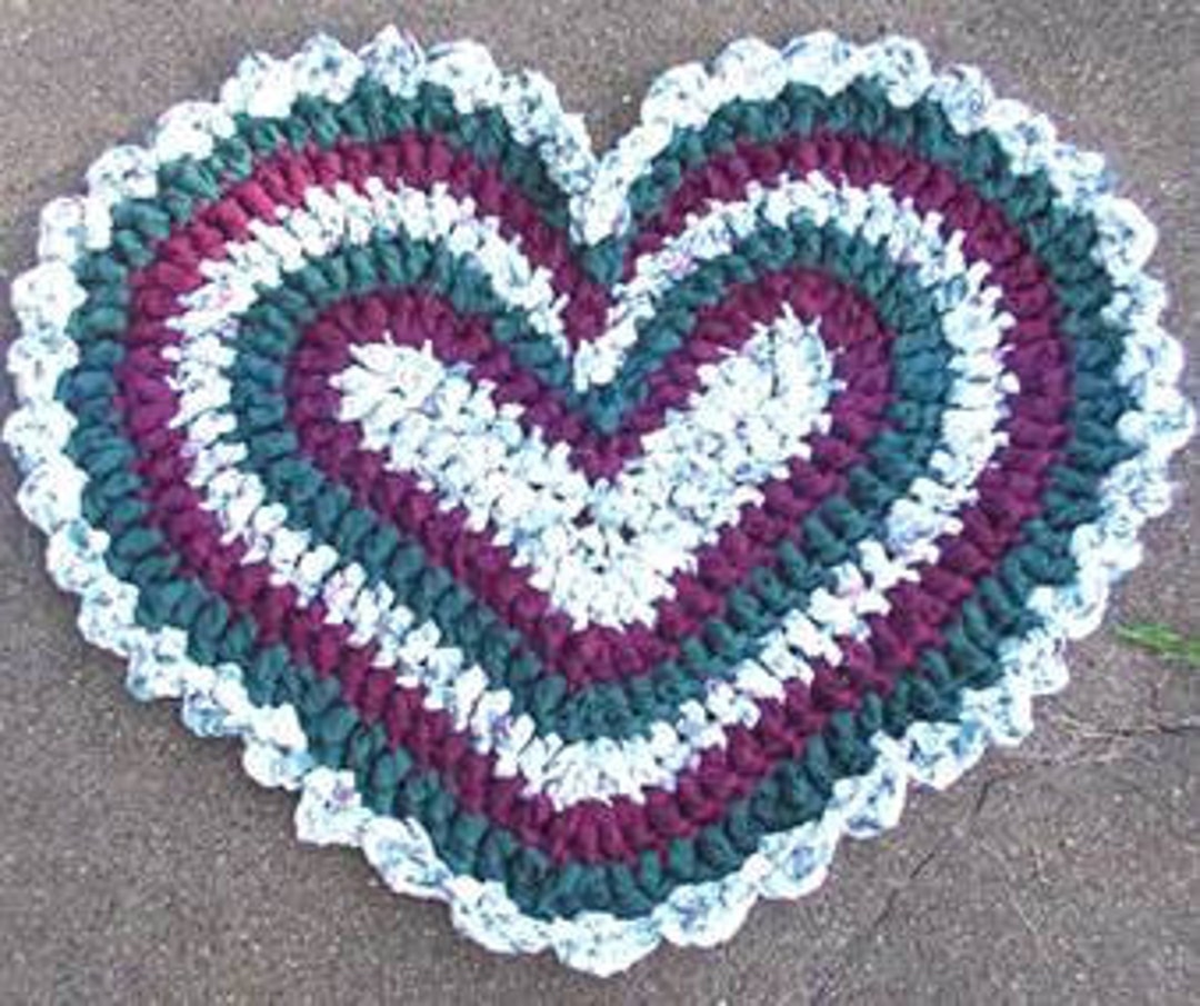 Crochet Heart ORIGINAL Rag Rug Pattern - Etsy