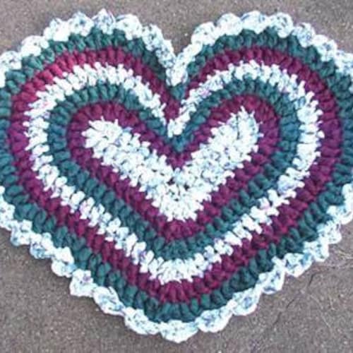 Crochet Heart ORIGINAL Rag Rug Pattern - Etsy