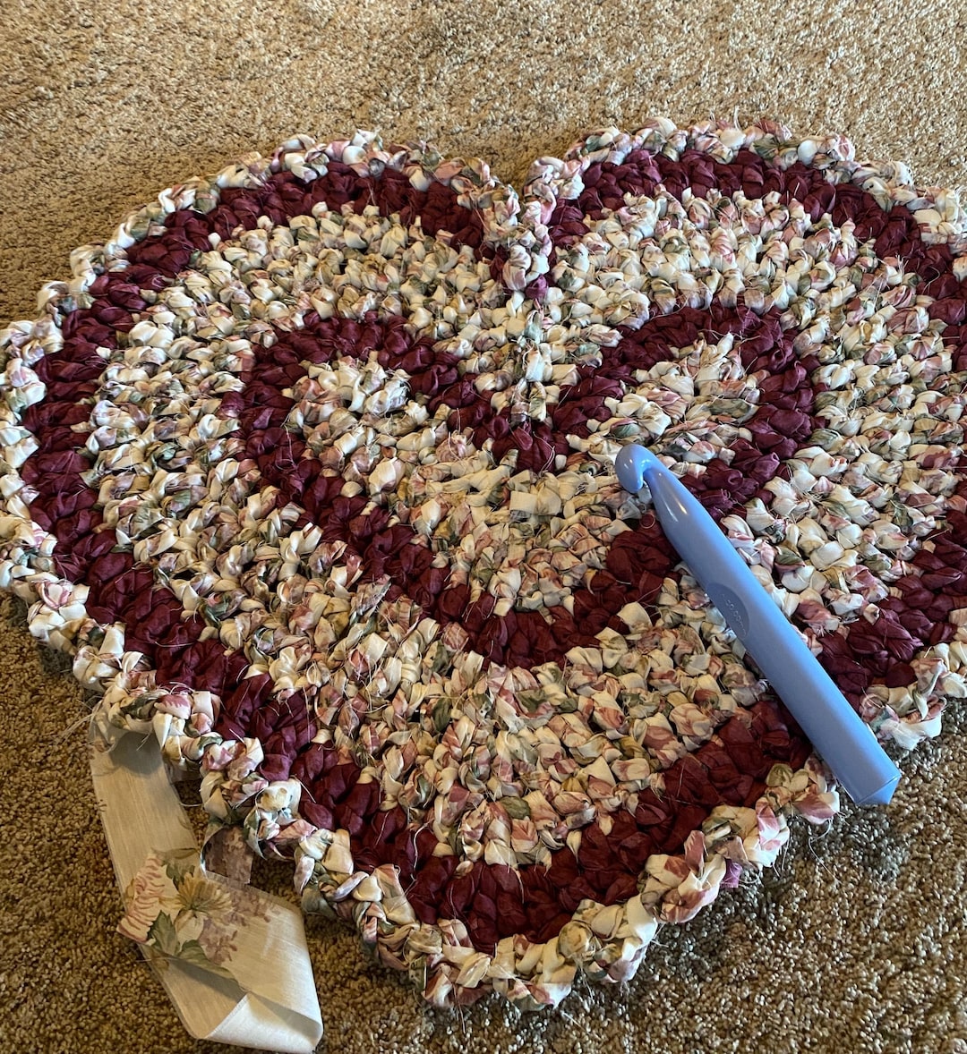 Crochet Heart ORIGINAL Rag Rug Pattern - Etsy