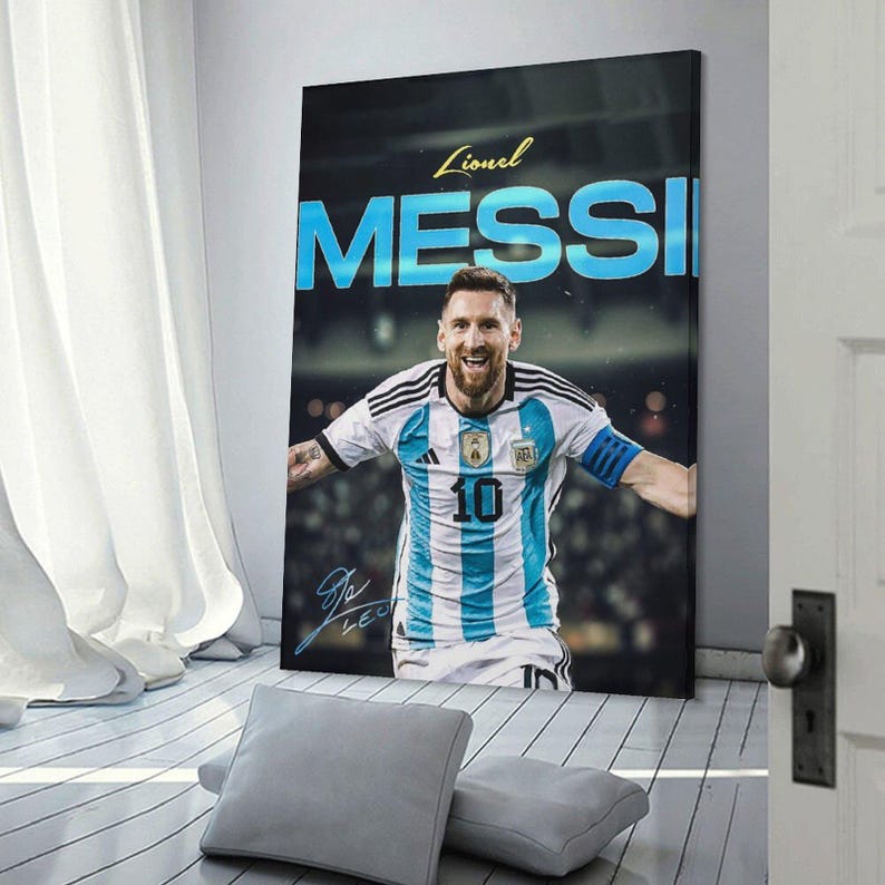 Soccer Superstar Lionel Messi Signed Wall Decor Poster Wall Art Picture ...