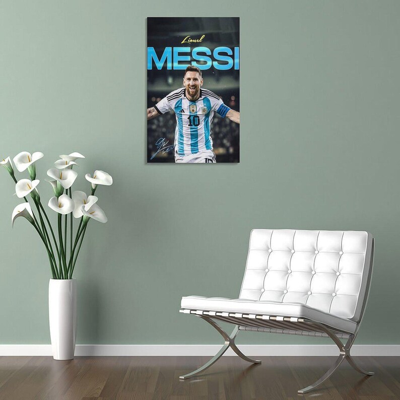Soccer Superstar Lionel Messi Signed Wall Decor Poster Wall Art Picture ...