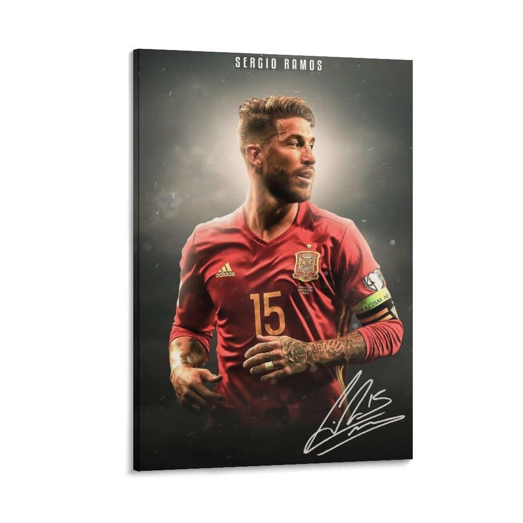 Sergio Ramos Football Star Signature Poster Cool Wall Art Picture ...