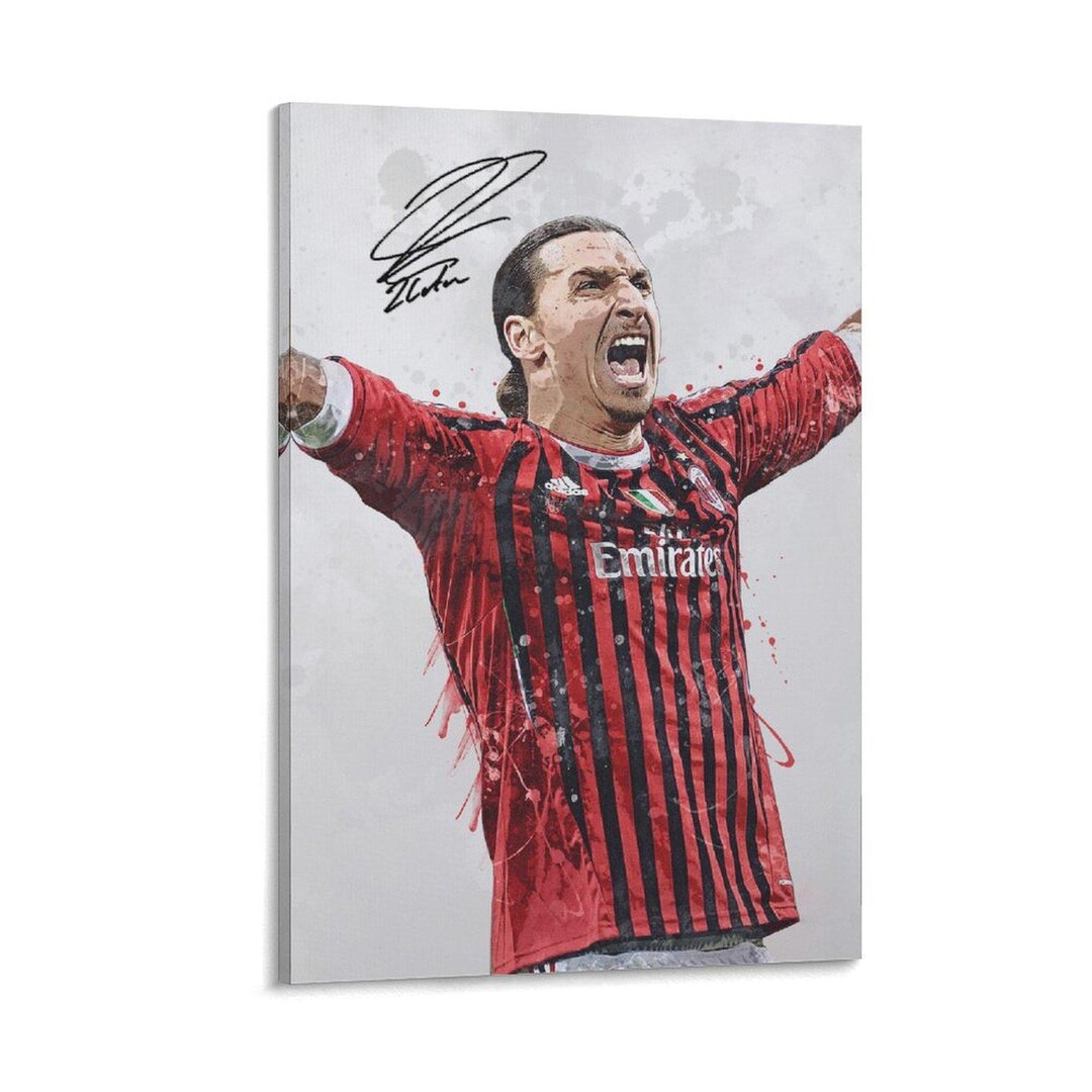 Zlatan Ibrahimovic Football Poster Watercolor Sign Art Wall Art Picture ...