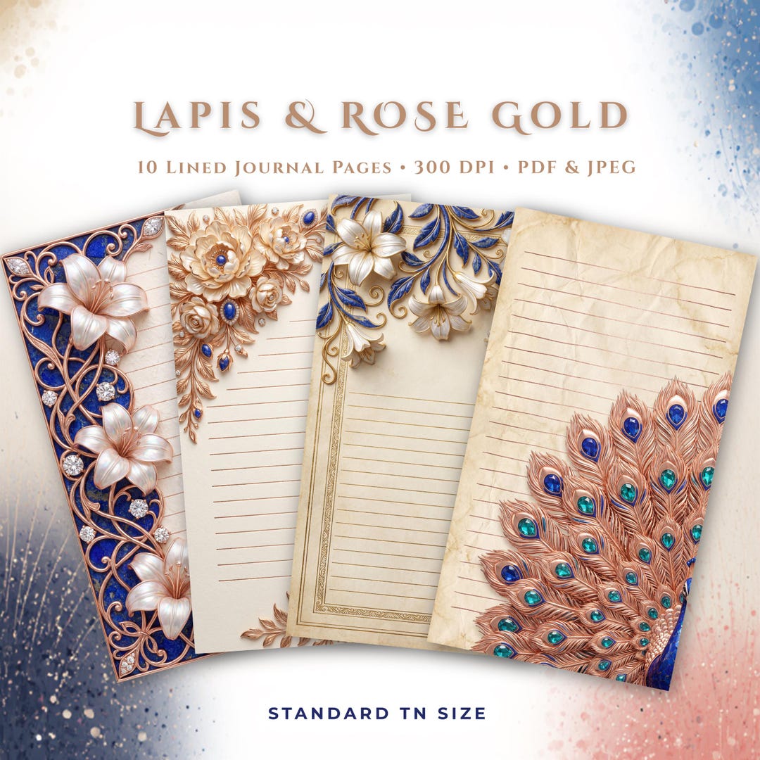 Royal Lapis Lazuli & Rose Gold Lined Paper | Standard Traveler's ...