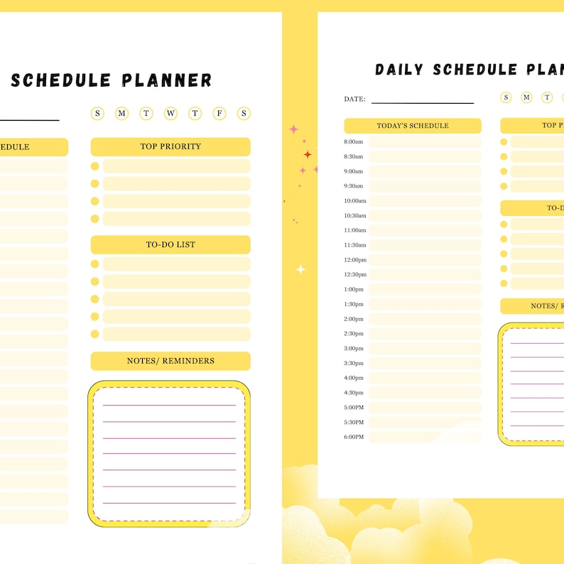 Daily Schedule Planner Printable, Minimal Daily Planner PDF | Time ...