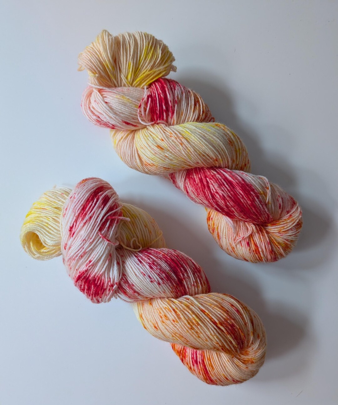 Hand-dyed Wool, Speckled Coloring, 100g Skein, 420m, Yellow, Orange ...