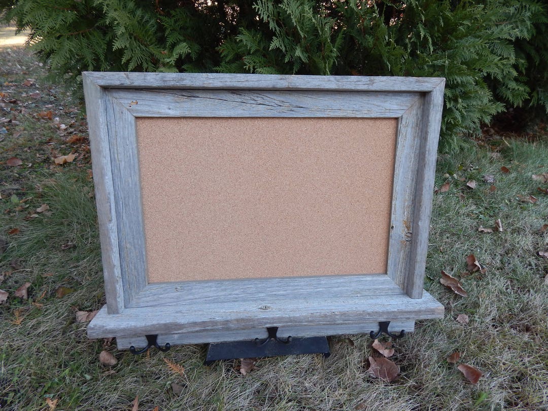 Custom Made Barnwood Framed Message Board With Coat Hooks - Etsy