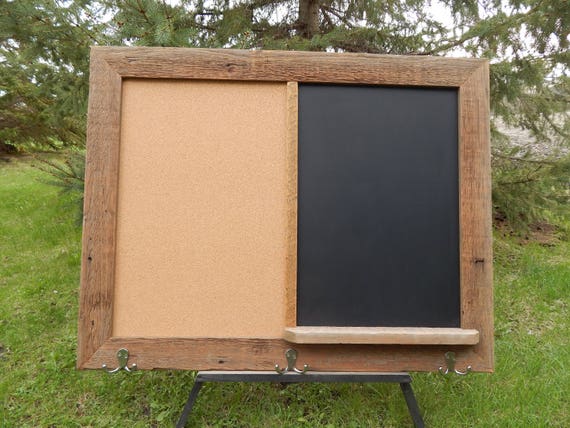 CUSTOM MADE Barnwood Framed Message Center With Chalkboard | Etsy