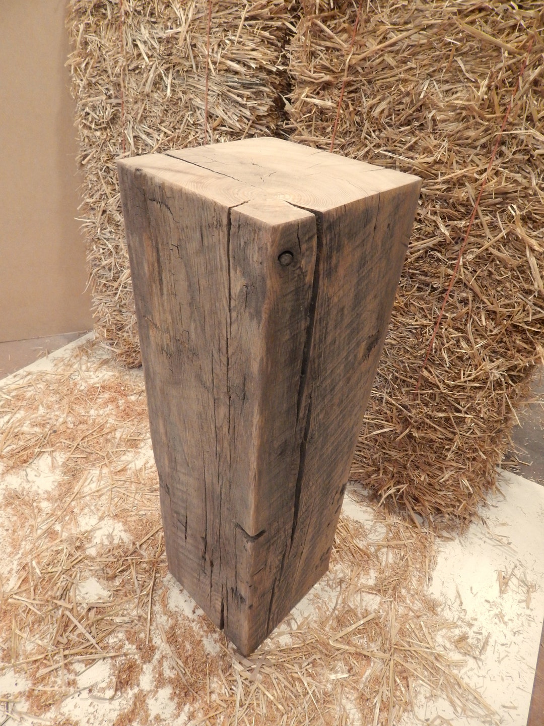 Barn Beam Side Table, Barnwood Side Table, Rustic Wood Stand, Rustic ...