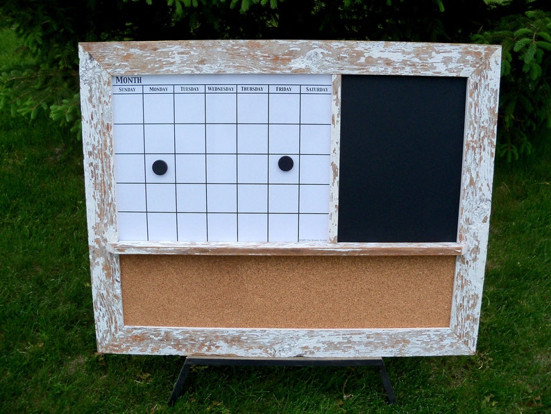 CUSTOM MADE Barnwood Framed Message Center With Magnetic - Etsy