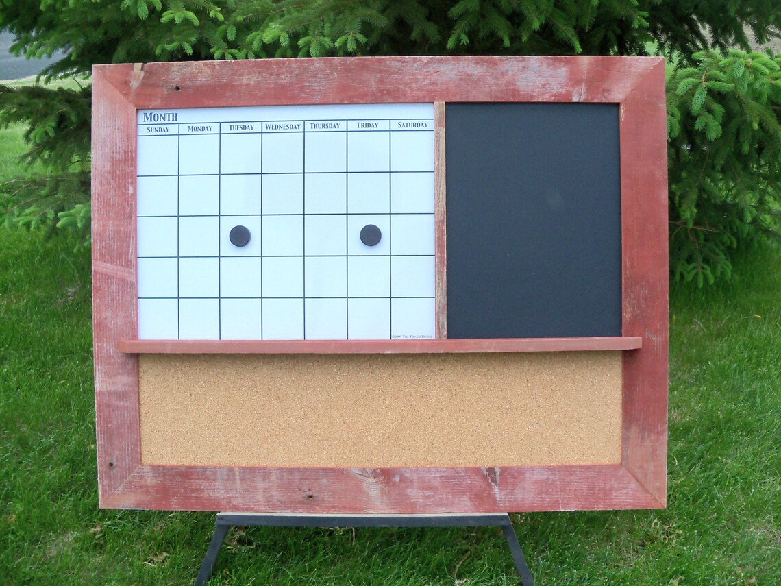 CUSTOM MADE Barnwood Framed Message Center With Magnetic - Etsy