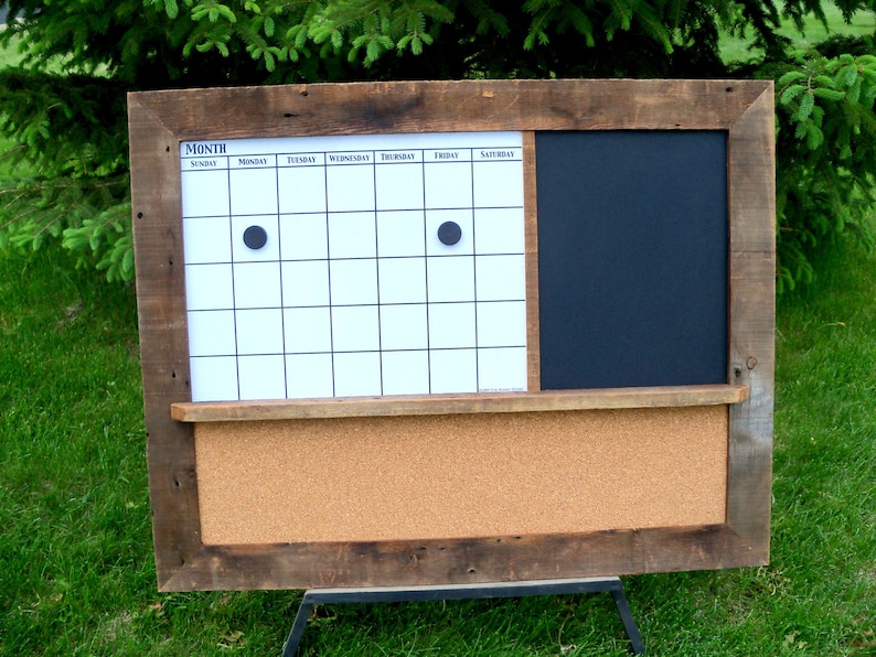 CUSTOM MADE Barnwood Framed Message Center With Magnetic - Etsy