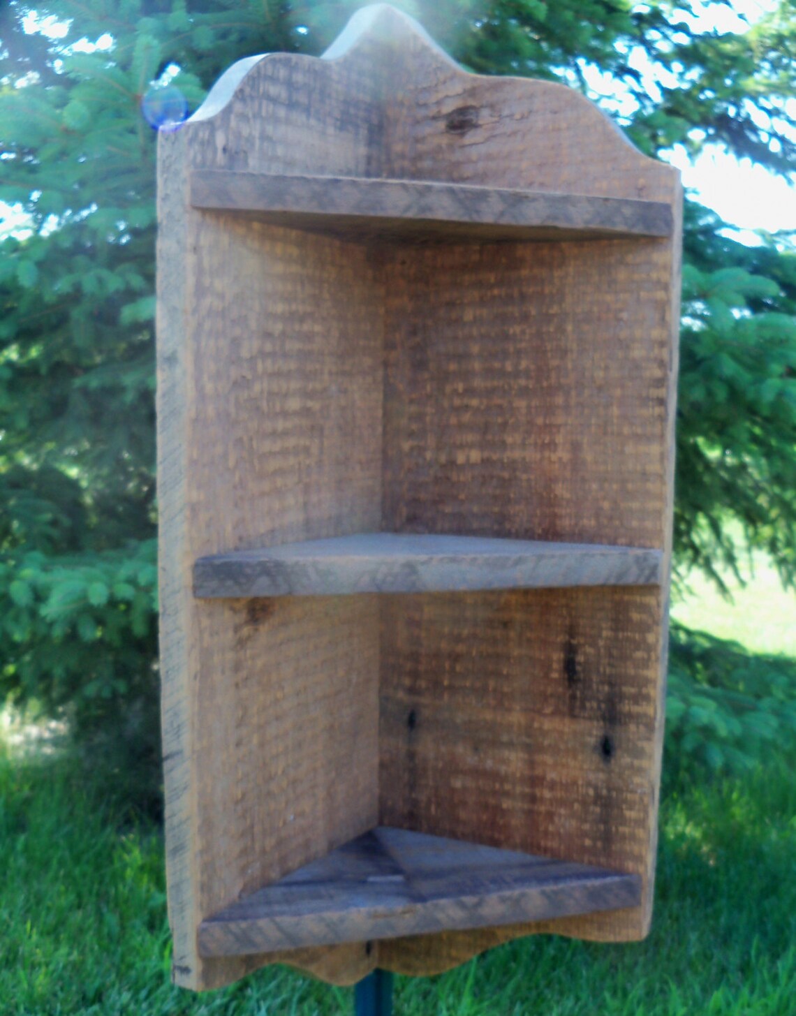 Custom Made Barnwood Corner Shelf 31 Inches Tall 3 Shelves - Etsy